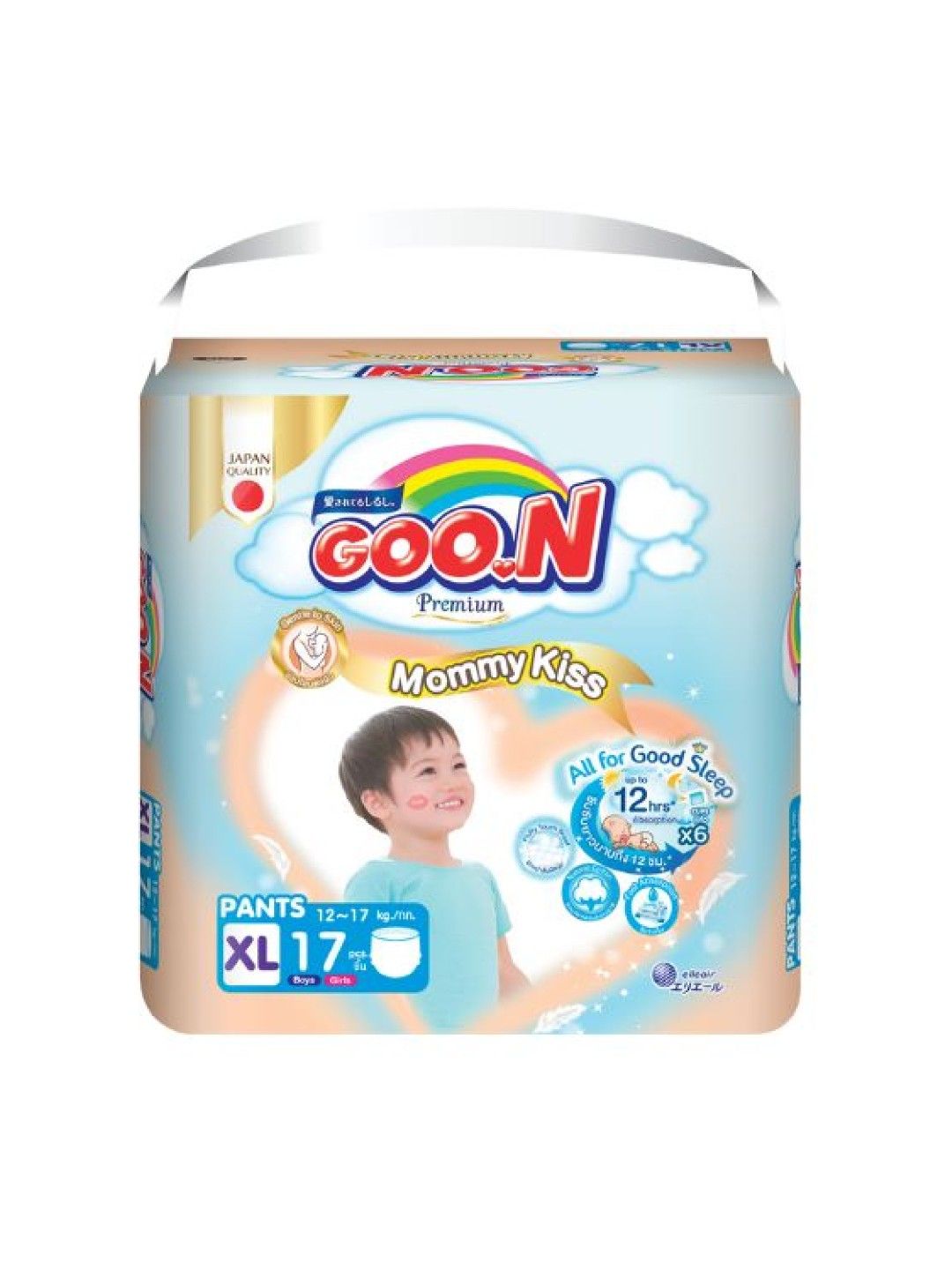 GOO.N Mommy Kiss Premium Diaper Pants XL (17pcs) | edamama